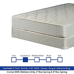 Treaton 9-Inch Gentle Firm Tight top Innerspring Mattress & 8" Wood Box Spring Set, Full, Beige