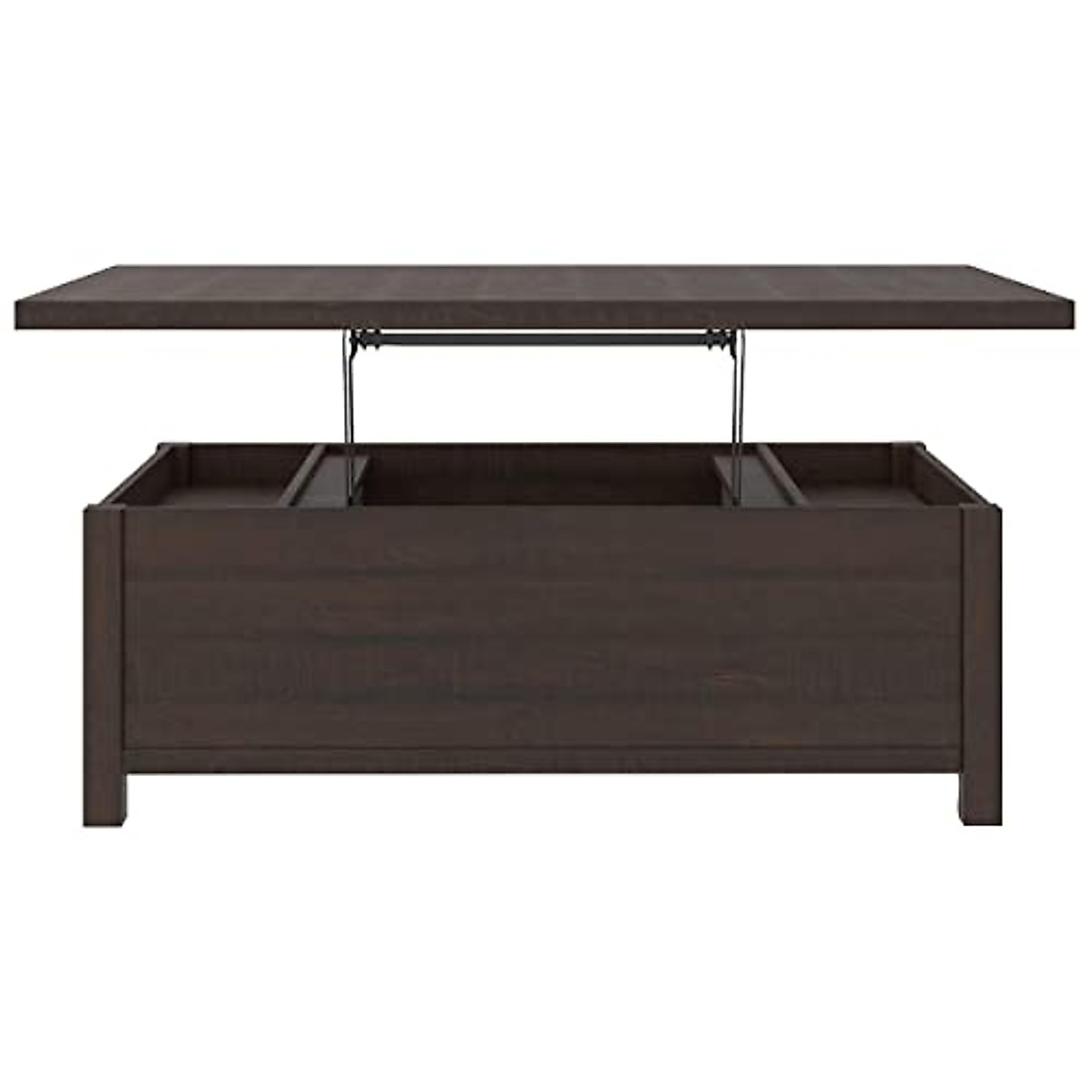 Signature Design by Ashley Camiburg Farmhouse Lift Top Coffee Table with Storage, Dark Brown