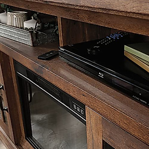 Sauder Miscellaneous Fireplace Credenza, L: 60.0" x W: 16.73" x H: 35.04", Vintage Oak Finish