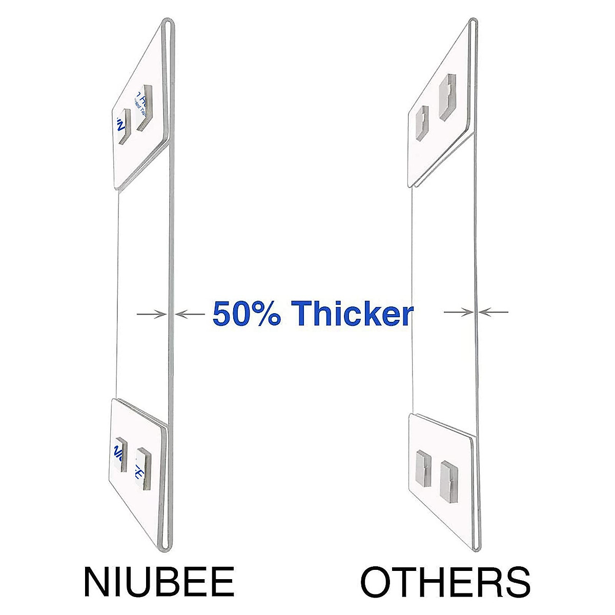 Niubee 8.5x11 inch Wall Mount Acrylic Sign Holder with Double Sided Adhesive Tape for Office, Home, Store, Restaurant-No Drilling (10 Pack)