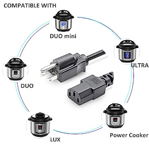 5 Ft Power Cord for Instant Pot DUO Mini,DUO Plus Mini,DUO PLUS MINI,DUO60,DUO Plus60,DUO50,Smart 60 Bluetooth,Ultra 6 60 and Others Pressure Cooker Power Cord for NEMA 5-15P to IEC320C13 Cable