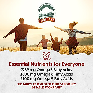 Barlean's Lignan Flaxseed Oil from Cold-Pressed Flaxseeds - 7,230 mg ALA Omega-3 Fatty Acids for Improving Heart Health - Vegan, USDA Organic, Non-GMO, Gluten-Free - 16 oz