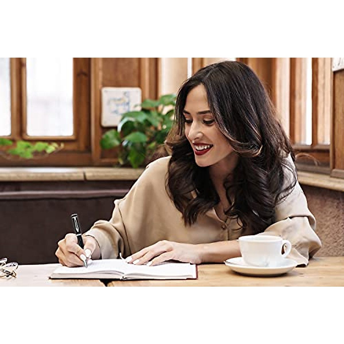 Wordsworth & Black Gel Rollerball Pen [Black Chrome], Journaling, Note-Taking, Business, Professional, Executive Writing Pens; Perfect Roller Ball Pen Gift for Men and Women