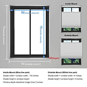 Changshade Blackout Cellular Shades Cordless, Top Down Bottom Up Blinds for Windows, 1.5" Single Cell Pleated Honeycomb Window Shades for Bedroom, Child Room,36" Width x72 Height,White
