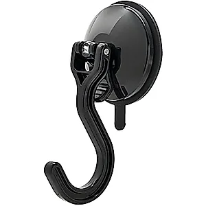 Bracketron Heavy Duty Vacuum Suction Cup MightyHooks Specialized for Many Surfaces - Kitchen, Bathroom & Home or Auto Organization (2 Pack) (Black/Small)