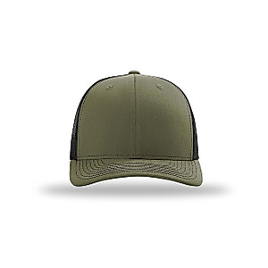 Richardson 112 Trucker OSFA Baseball Hat Ball Cap, Loden/Black