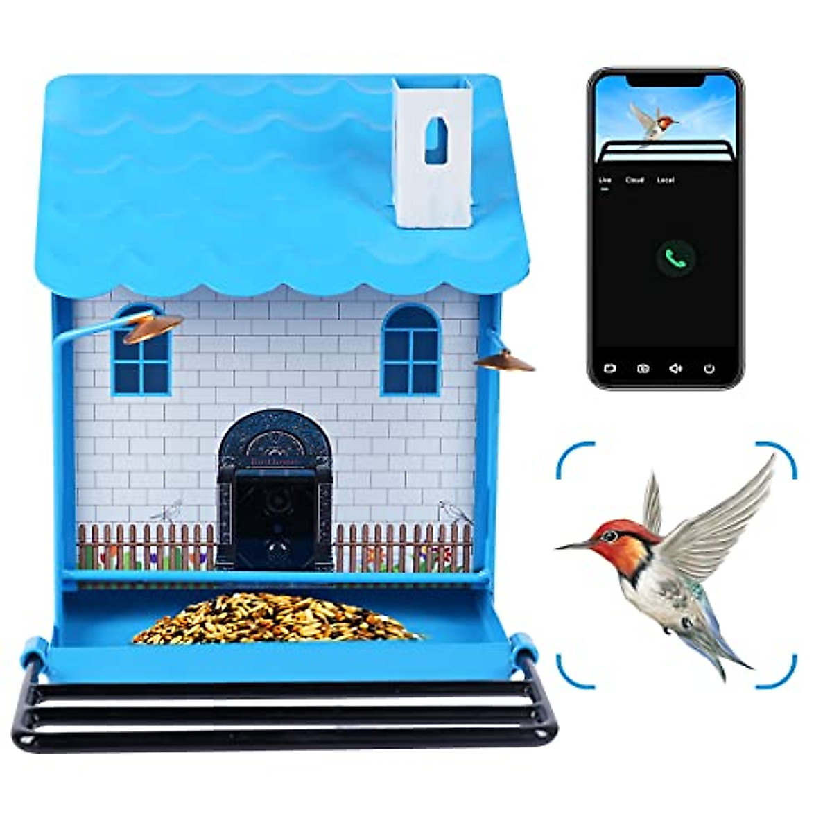 Smart Bird Feeder with Camera,Bird Feeder Camera Auto Capture Birds and Notify,1080P HD Bird Feeder Camera,Free 32G SD Card, Ideal Gift for Father's Day