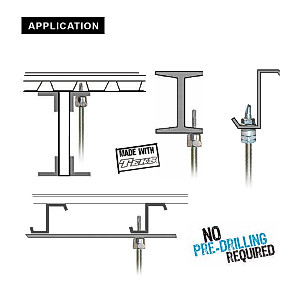 Sammys 8059957-25 Vertical Anchor Super 3/8 in. Threaded Rod Fitting, 5/16 x 1 3/4 in. Screw, Silver and Blue, 25 Piece