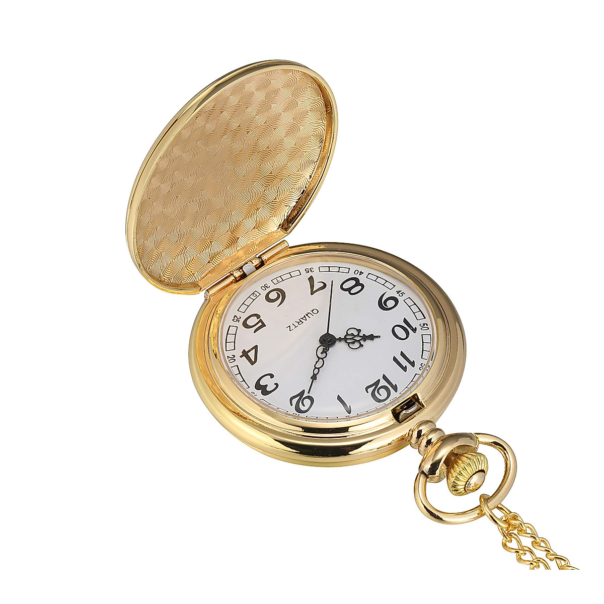 I-MART Smooth Vintage Pocket Watch with Chain (Gold)
