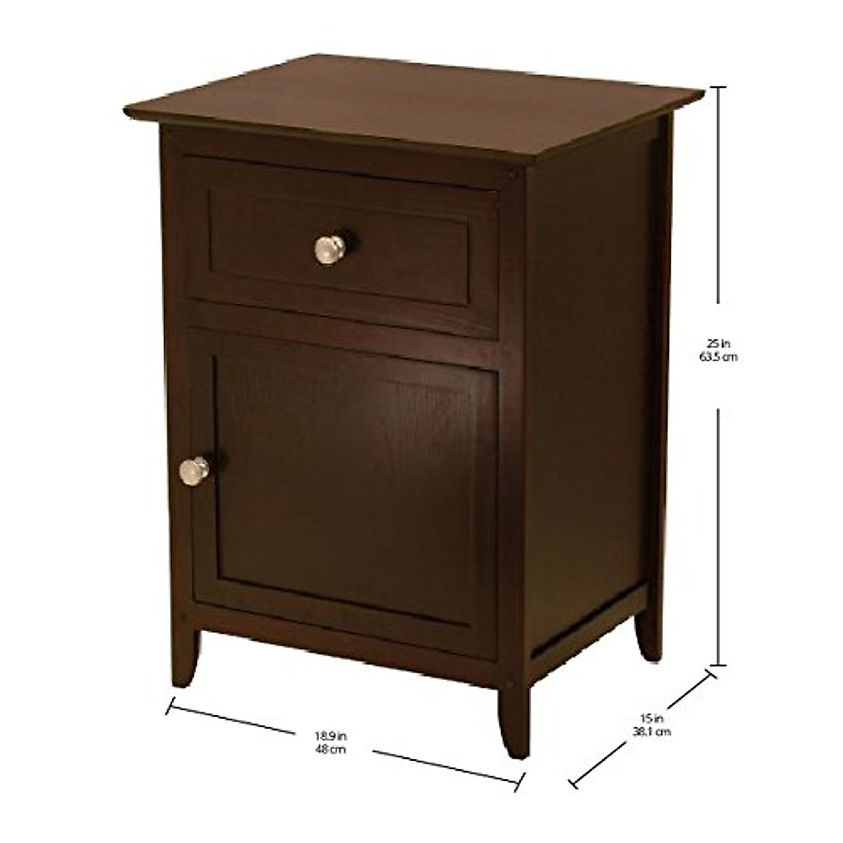 Winsome Eugene Accent Table, 18.9 inches, Espresso