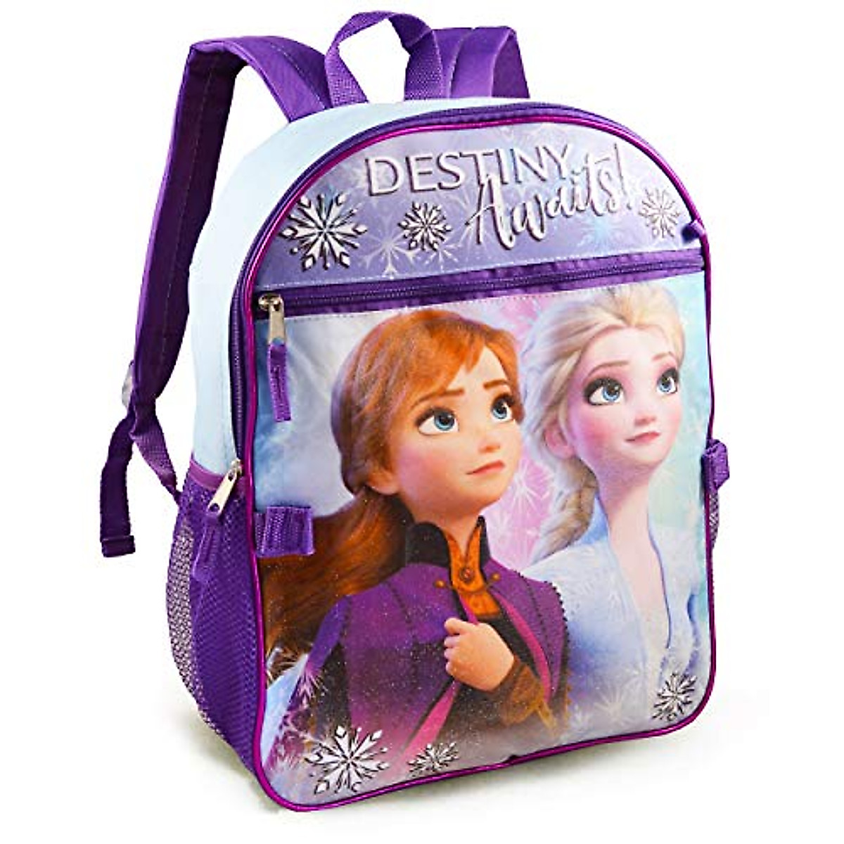 Disney Frozen Backpack and Lunch Box Set for Girls ~ Deluxe 16" Frozen 2 Backpack with Insulated Lunch Bag, Stickers,and More (Frozen School Supplies Bundle)