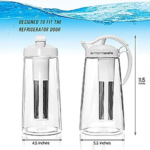 Fruit & Tea Infusion Water Pitcher - Free Ice Ball Maker - Free Infused Water Recipe Booklet - Includes Shatterproof Jug, Fruit Infuser and Tea Infuser