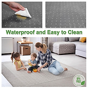 100pointONE Extra Large Office Chair Mat for Carpet, 46" x 60" Clear Desk Chair Mat for Low Pile Carpeted Floors- Easy Glide Plastic Floor Mat for Office Chair on Carpet