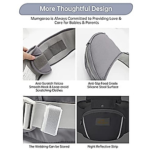 Baby Carrier Newborn to Toddler, Mumgaroo Ergonomic 6-in-1 Baby Carrier with Hip Seat Complete All Seasons, Adjustable & Removable Baby Holder Backpack with Baby Hood 0-36 Months (Grey)