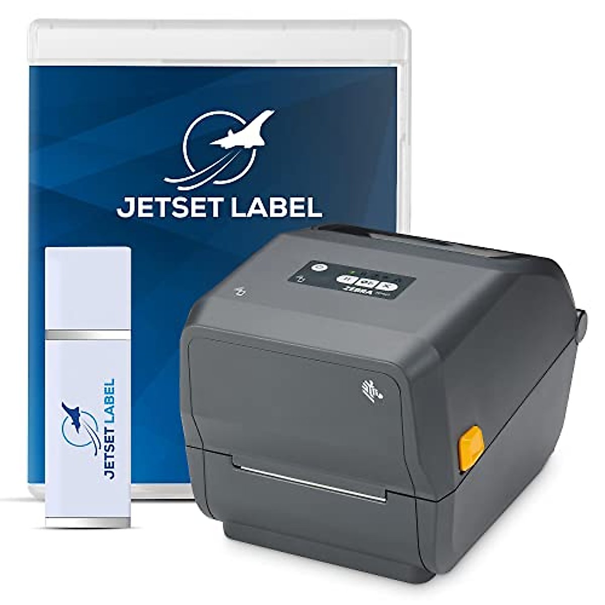 Zebra ZD421 Thermal Transfer Desktop Printer 203 dpi Print Width 4-inch USB Ethernet ZD4A042-301E00EZ | Includes JetSet Label Software