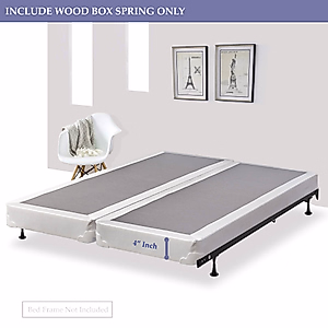 Continental Sleep 4-Inch Low Profile Wood Traditional Boxspring/Foundation Set, King