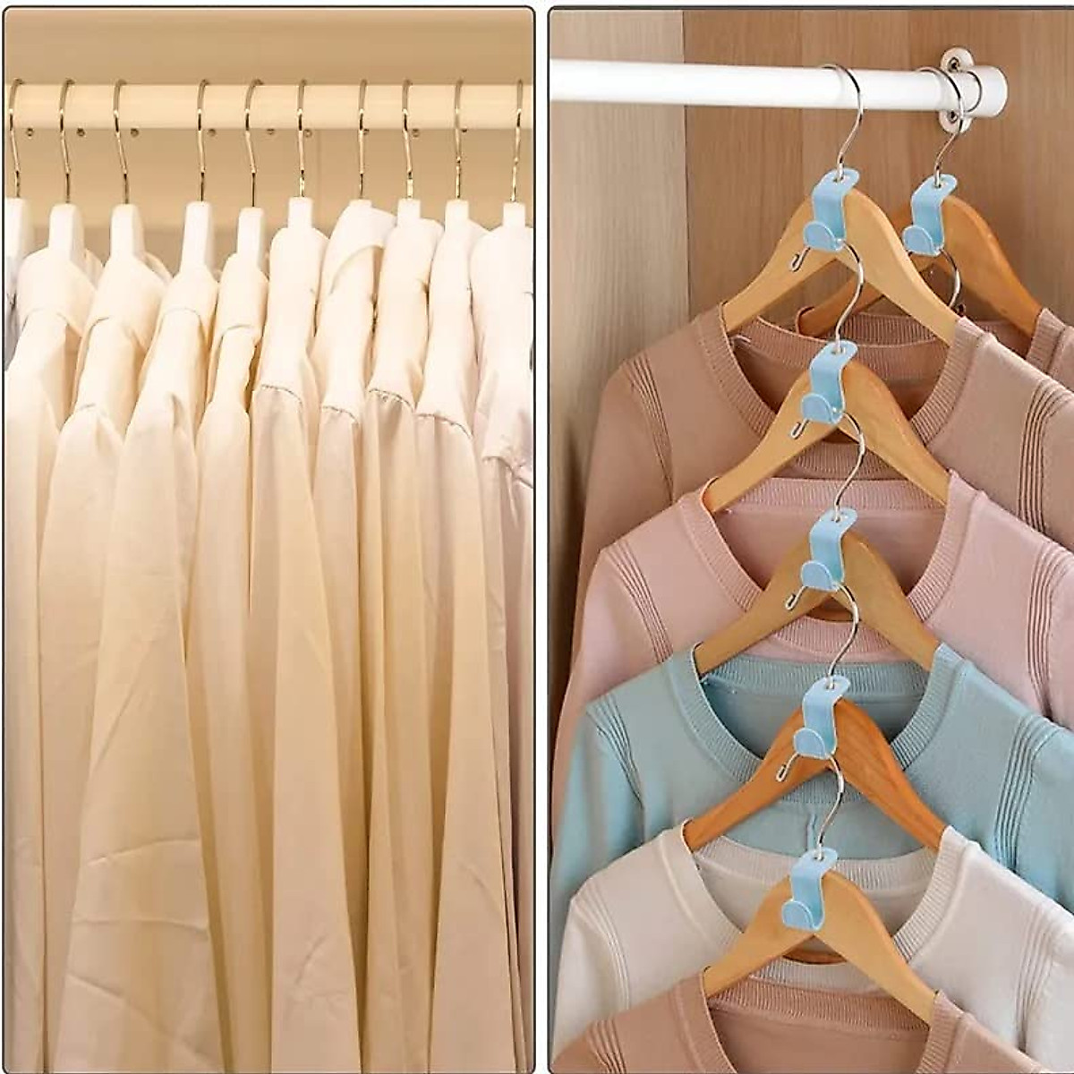 Hanger Hooks Hanger Organizer Cascading Clothes Hooks, Cascade Hangers to Create Up to 3X More Closet Space Connector Hooks Space Saving, Closet Organizer