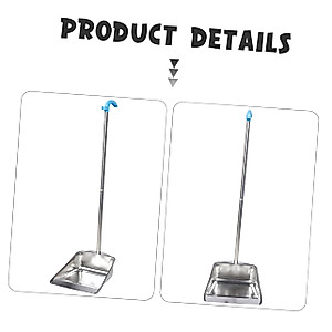 ORFOFE Stainless Steel Garbage Bin Cleaning Supplies Long Handle Dustpan Household Cleaning Dustpan Upright Pans Kitchen Cleaning Shovel Commercial Products Dustpan Outdoor Silver Plastic