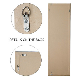 Elevens Full Length Door Mirror 43"x16" Large Rectangle Wall Mirror Hanging or Leaning Against Wall for Bedroom, Dressing and Wall-Mounted Polystyrene Frame Mirror-Black(No Stand), JJ01002AAF-USAM004