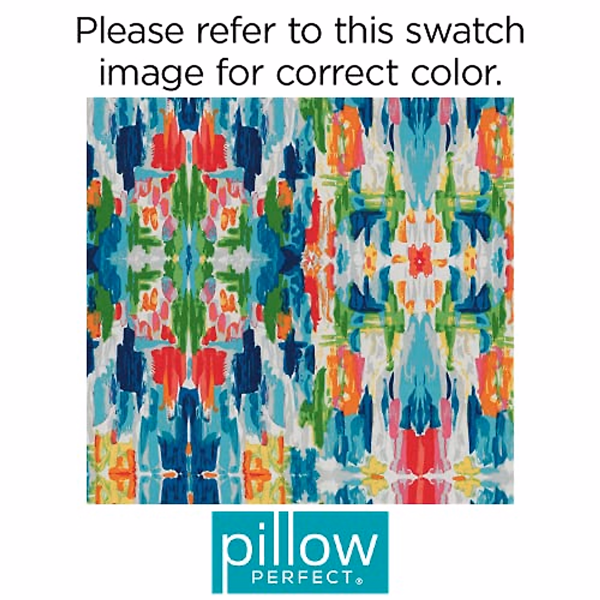 Pillow Perfect Outdoor/Indoor Abstract Reflections Large Chair Pads, 17" x 17.5", Blue 2 Count