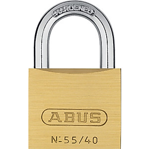 ABUS 55/40 Solid Brass Padlock with Hardened Steel Shackle, Keyed Different