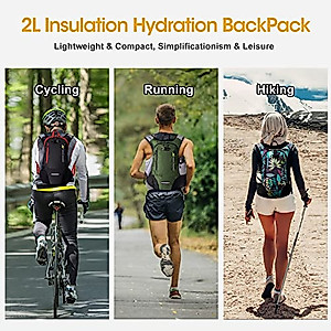 Lightweight Hydration Backpack, Running Backpack with 2L Water Bladder, Hydro Water Daypack for Cycling Hiking Rave for Men Women