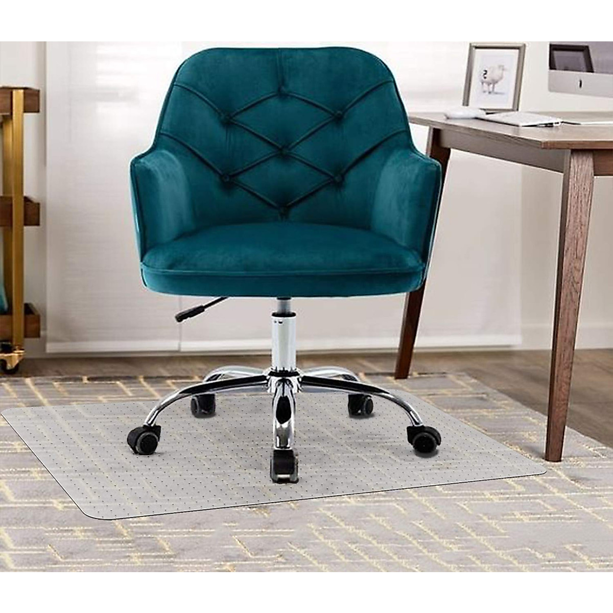 100pointONE Office Chair Mat for Carpets - Transparent Thick Floor Mats for Low, Flat and No Pile Carpeted Floors, with Grippers (48'' X 30'' Rectangle)