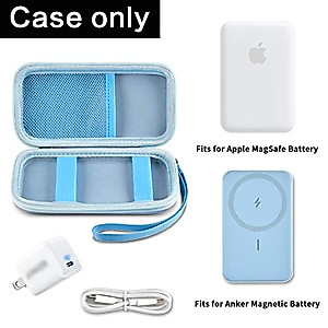 Case Compatible with Anker 622 621 for Magnetic Battery for MagGo 5000mAh Foldable Magnetic Wireless Portable Charger.Power Bank Storage Holder for Anker USB Charger and Battery Bank(Box Only)-Blue