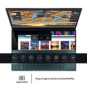 ASUS ZenBook Duo UX481 14” FHD NanoEdge Bezel Touch, Intel Core i7-10510U, 8GB RAM, 512GB PCIe SSD, Innovative ScreenPad Plus, Windows 10 Home, UX481FA-DB71T, Celestial Blue