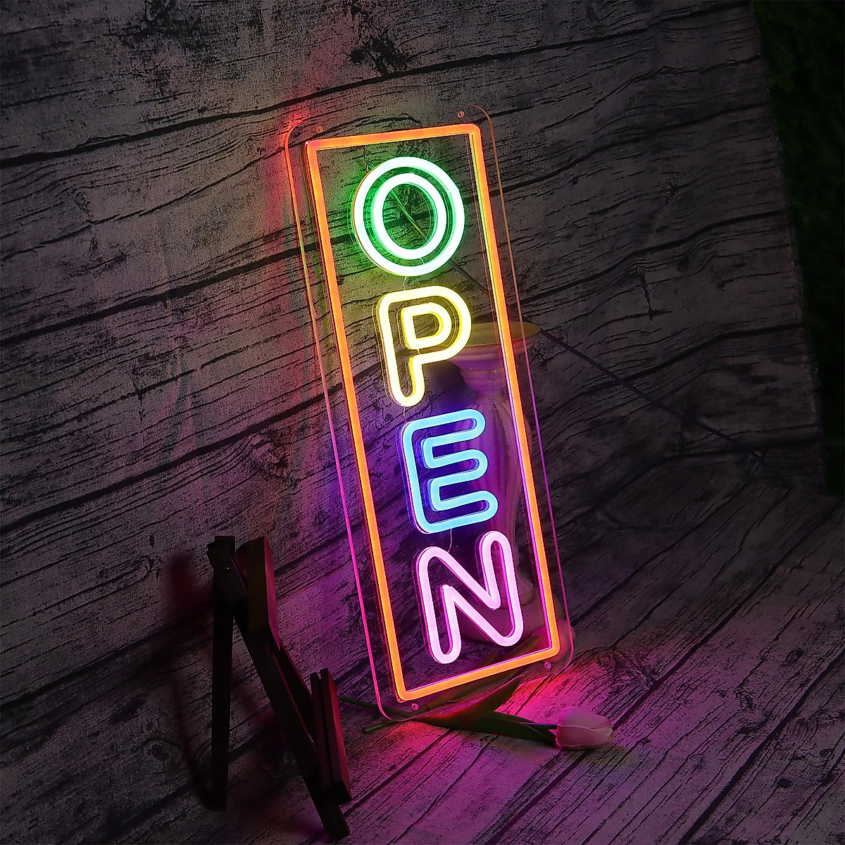 MEFFIAO LED Neon Open Sign for Business, 16.5"x 12" Adjustable Brightness Open Sign, supplied with USB and regulator provided, suitable for party bar salon coffee shop hotel wall decoration neon sign…