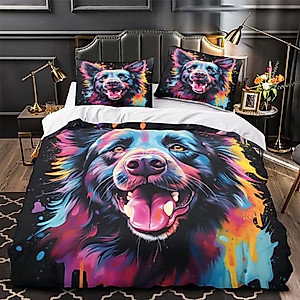 Dog 3D Bedding Set for Boys Kids Girl Duvet Cover Children Teens Comforter Cover Printed Bedspread/Quilt Cover for All Seasons Twin（173x218cm）