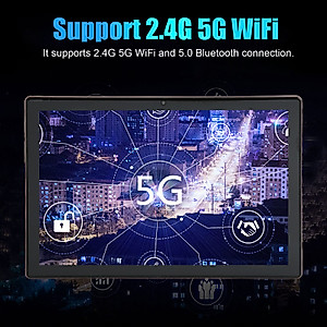10 Inch Tablet with 6GB 128GB Memory, Octa Core CPU Processor, 2.4G 5G Dual Band WiFi, 1920X1200p 800W 2000W, 8800mAh C Port, Suitable as a Learning Gift for Children(USA)