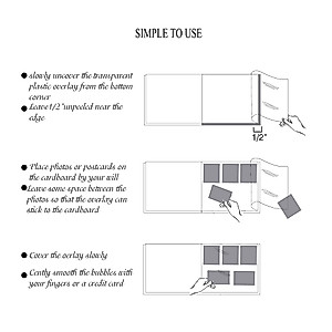 ZOVIEW Magnetic Self-Stick Page Photo Album, Family Album, Leather Cover, Hand Made DIY Albums Holds 3X5, 4X6, 5X7, 6X8,8X10 Photos A52035 (Red Brown, Large)