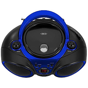Jensen CD-490 Portable Sport Stereo CD Player with AM/FM Radio and Aux Line-in & Headphone Jack (Blue)