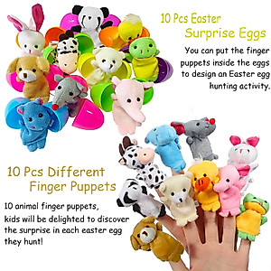 Easter Eggs Basket Stuffers 2.76'' Finger Puppet for Theme Party Favor, Egg Hunt Filler, Goodie Bag Fillers, Classroom Prize Supplies 10 Pack