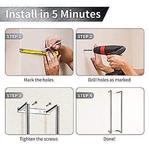 Towel Racks for Bathroom, Towel Holder for Bathroom Wall, 304 Stainless Steel Towel Rack Wall Mounted for Storing Towels, Robes, Bathroom Towel Rack with Hooks, Pro