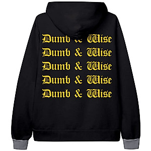 LSPWAFAEF XPLR Sam Golbach Dumb and Wise Black Color Block Hoodie Merch Men/Women Hooded Sweatshirt Hip HOP Long Sleeve (X-Large)