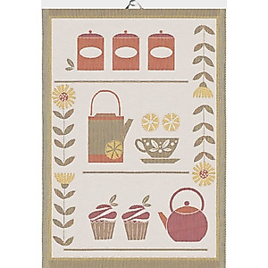 Ekelund Weavers - A Cup of Tea - 100% Organic Cotton Dish Towel - @14 x 20 inches