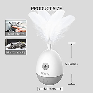 PETGEEK Laser Pointer Cat Toy, Interactive Cat Toy for Kitten Toys, Cat Laser Toy with Bird Squeaky, Automatic Cat Toy with Cat Wand Replacement, Cat Toys for Indoor Cats