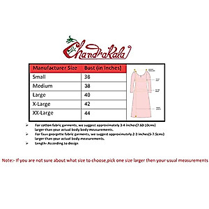 Chandrakala Women's Cotton Printed Kurti Pant Set Elbow Sleeve Straight Kurti Kurta,XX-Large,Pink (K220PIN5)