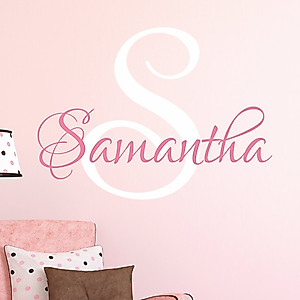 Nursery Custom Name Wall Decal Sticker, 34" W by 29" H, Girl Name Wall Decal, Girls Name, Wall Decor, Personalized, Girls Name Decor, Girls Nursery, Girls Bedroom, Plus Free White Hello Door Decal
