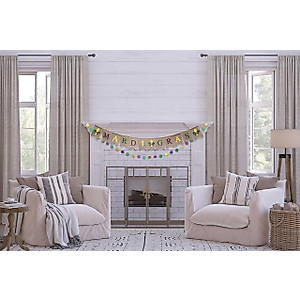 Mardi Gras Garland Burlap Banner - Fleur de Lis Mardi Gras Decorations - Mardi Gras Glitter Circle Dot Garland - Mardi Gras Party Decorations - Ready to Hang Mardi Gras Decor by Jolly Jon