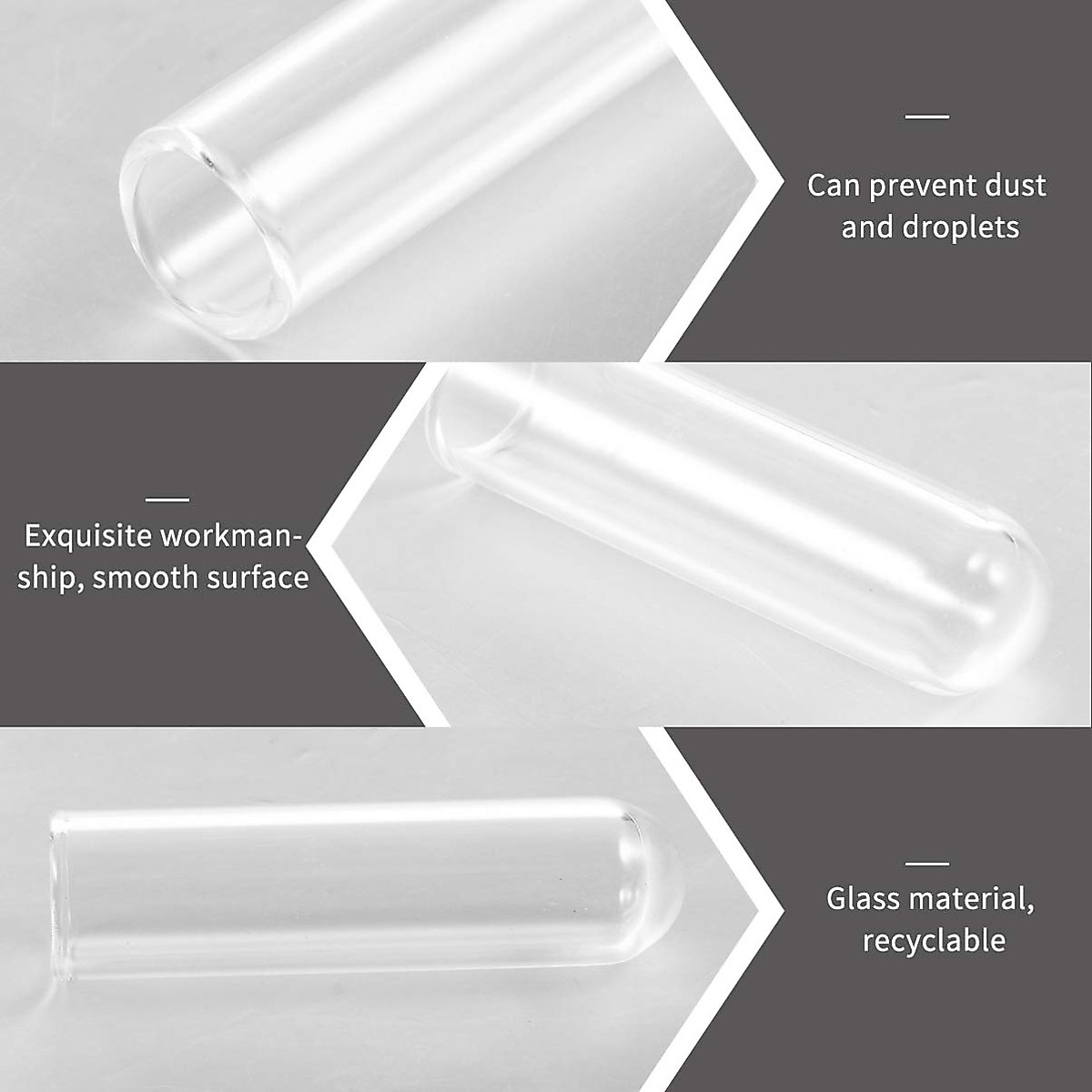 Hemoton Glass Straw Covers 10pcs Glass Straw Lid Protective Case Milk Transparent Straw Lids