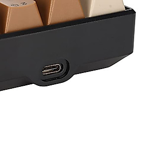 Garsentx 61 Keys Mechanical Gaming Keyboard with Mixing RGB Light, Tea Brown Patchwork Color USB C Ergonomic Keyboard Compatible with Win 2000/ME/XP/Vista/7/OS/8/10(Black Shaft)