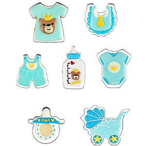  Baby Shower Series Cookie Cutters Set of 7 pcs, Stainless Steel Fondant Cutter Molds Baking DIY