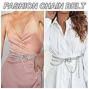 Amabro Multilayer Waist Chain Belt, Adjustable Metal Chain Dress Belt Women Girls Ladies Dress Jeans()