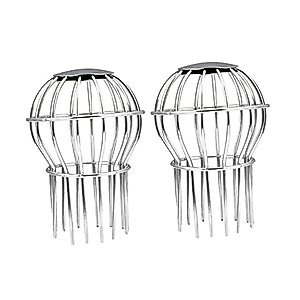 YARNOW 2 pcs Stops Rooftop Line to Guard Downspout Cap Outdoor Cover Steel Stainless Strainer Blocking Gutter Roof Other Pipe Extensions Floor Leaf Tool Leaves Clogging Anti- Down Drain