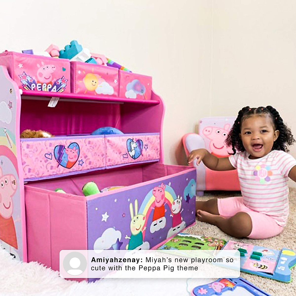 Delta Children Design & Store 6 Bin Toy Storage Organizer, Peppa Pig