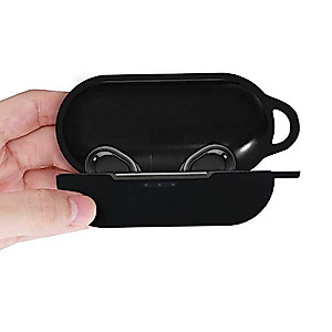 kwmobile Case Compatible with Anker Soundcore Liberty Neo Case - Silicone Cover Holder for Earbuds - Black