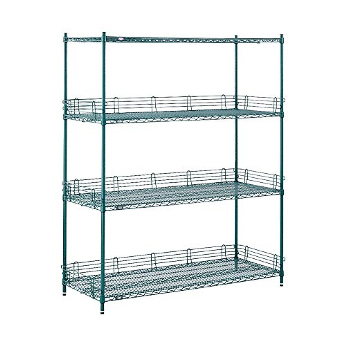 Nexel Wire Shelving, Green Epoxy, 60" W X 24" D X 74" H